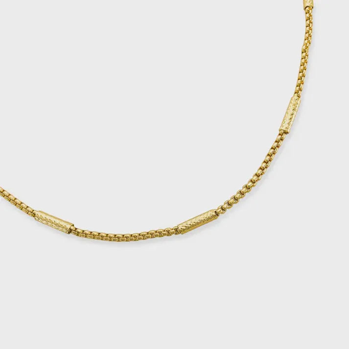 TEXTURED CHAIN GOLD NECKLACE WITH BAR LINKS – Shop Daisy Lane